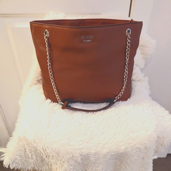 Guess | Bags | Guess Work Tote Brown Tan Color | Poshmark